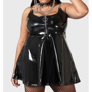 Killstar | Dresses | Killstar Plus Black Punk Spells Skater Mini Dress ...
